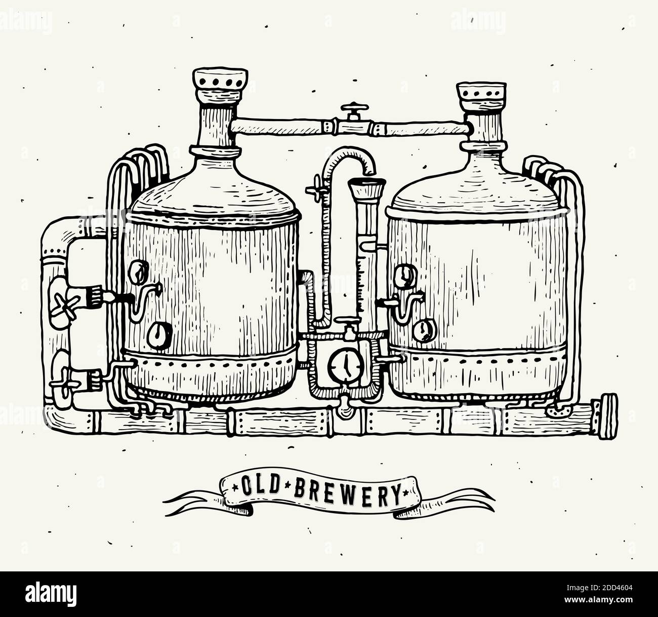 Copper beer brewing tanks Stock Vector Images - Alamy