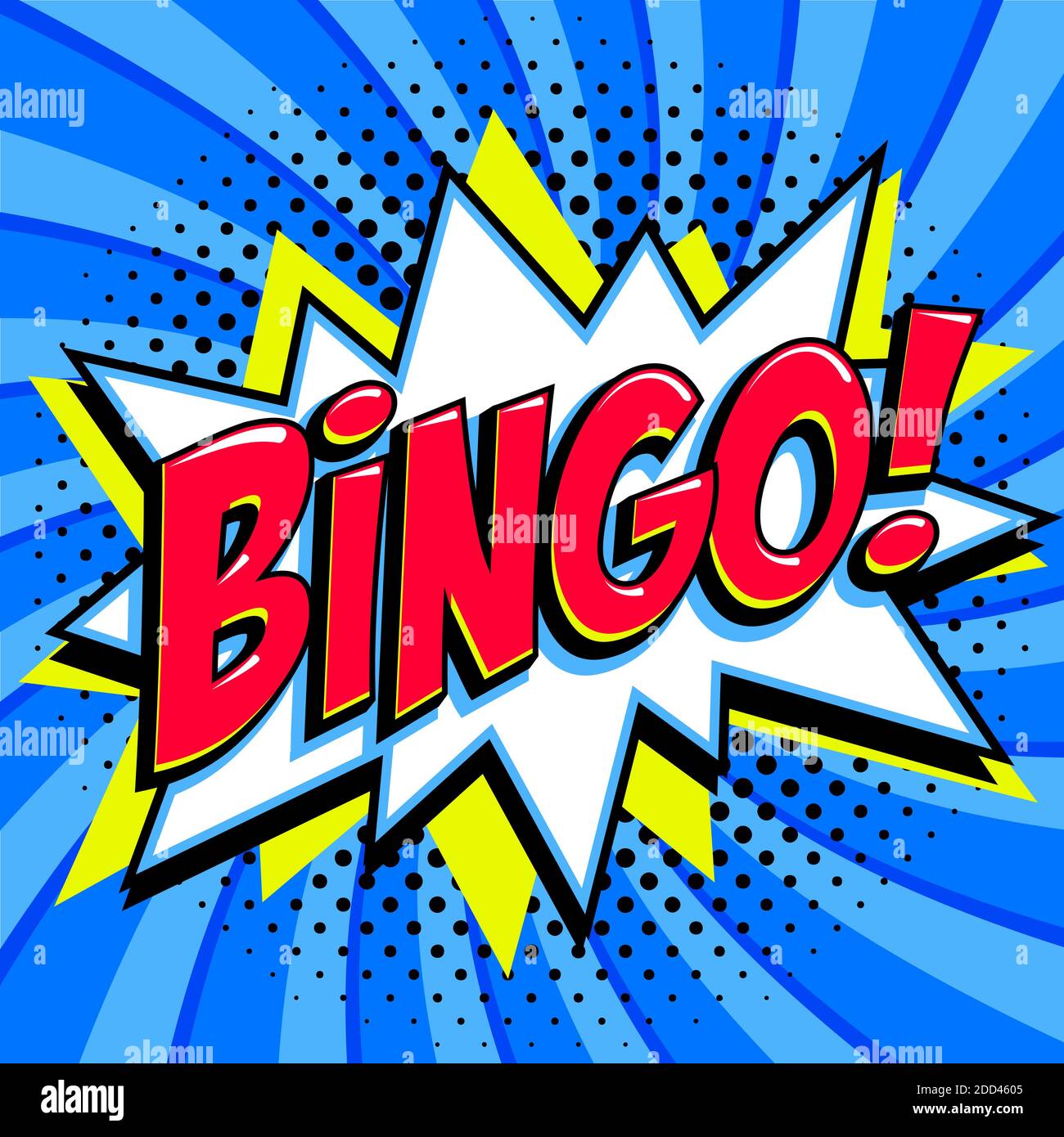 Bingo lottery poster. Lottery game background. Comics pop-art style ...