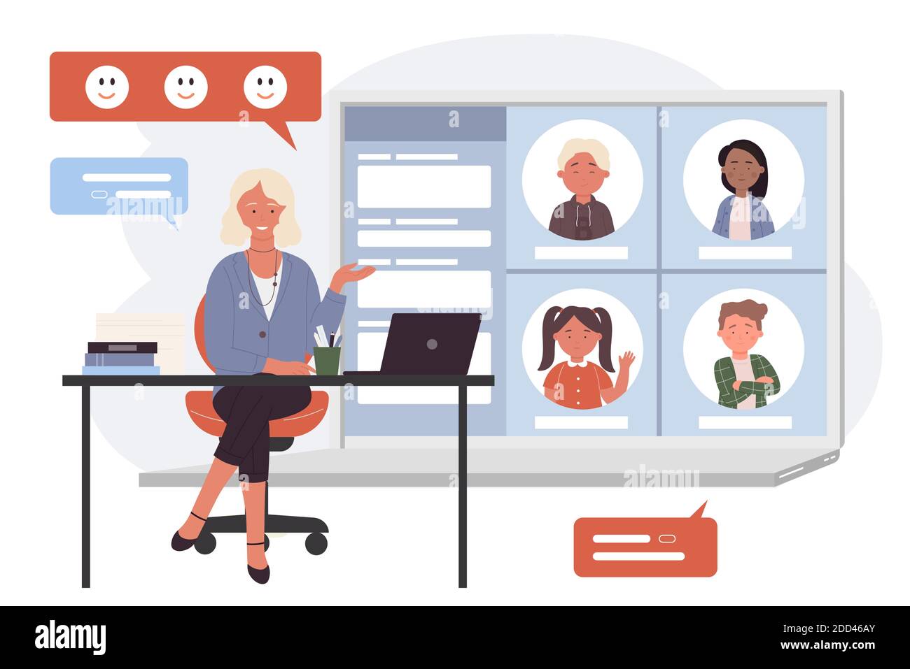 Woman study talk Cut Out Stock Images & Pictures - Alamy