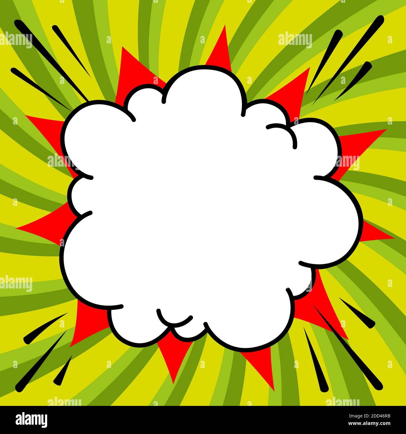 Pop art styled speech bubble template for your design. Clear empty boom ...