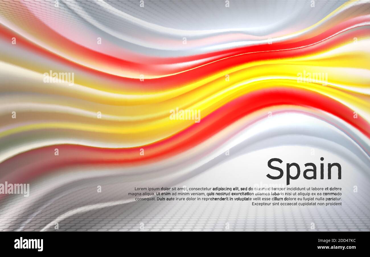 Spain flag background. Blurred pattern of light lines in the colors of ...