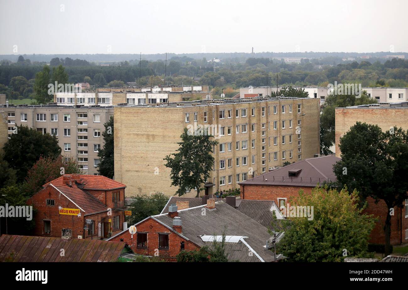 A small town in the middle of Lithuania with a beautiful old town Stock ...