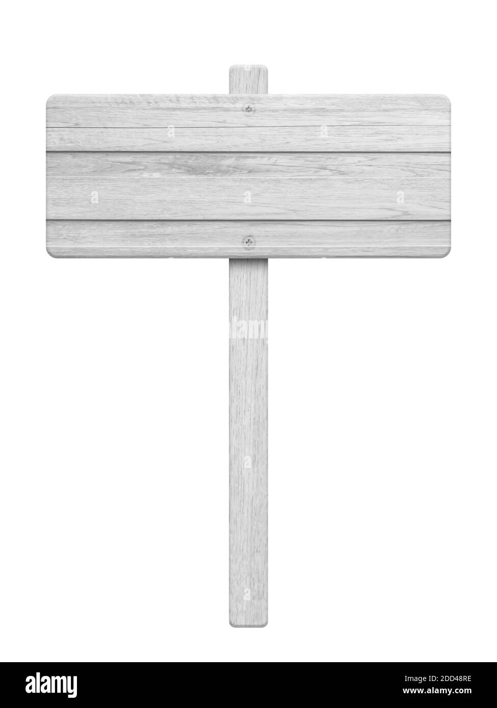 White wooden sign isolated on white background. Object with clipping ...