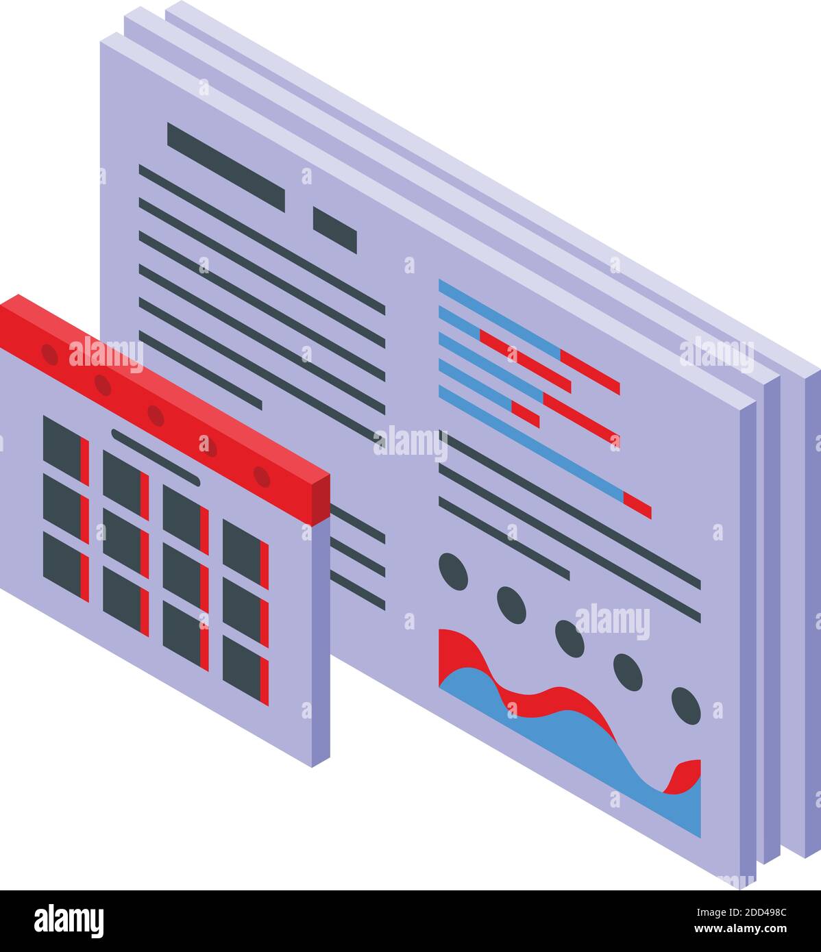 Report calendar icon. Isometric of report calendar vector icon for web ...