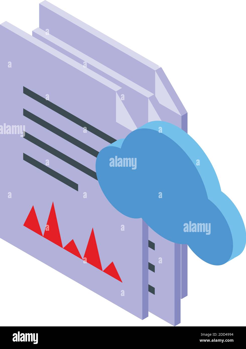 Report data cloud icon. Isometric of report data cloud vector icon for web design isolated on ...