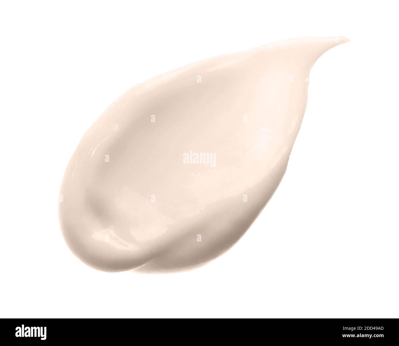 Ivory cosmetic cream swipe isolated on white. Skincare lotion texture ...