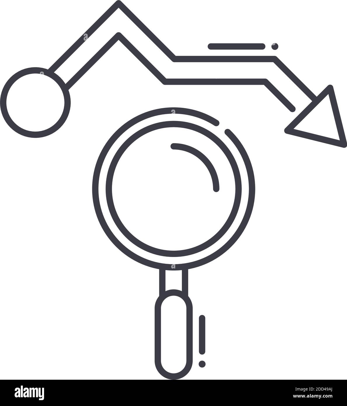 Failure analysis icon, linear isolated illustration, thin line vector ...