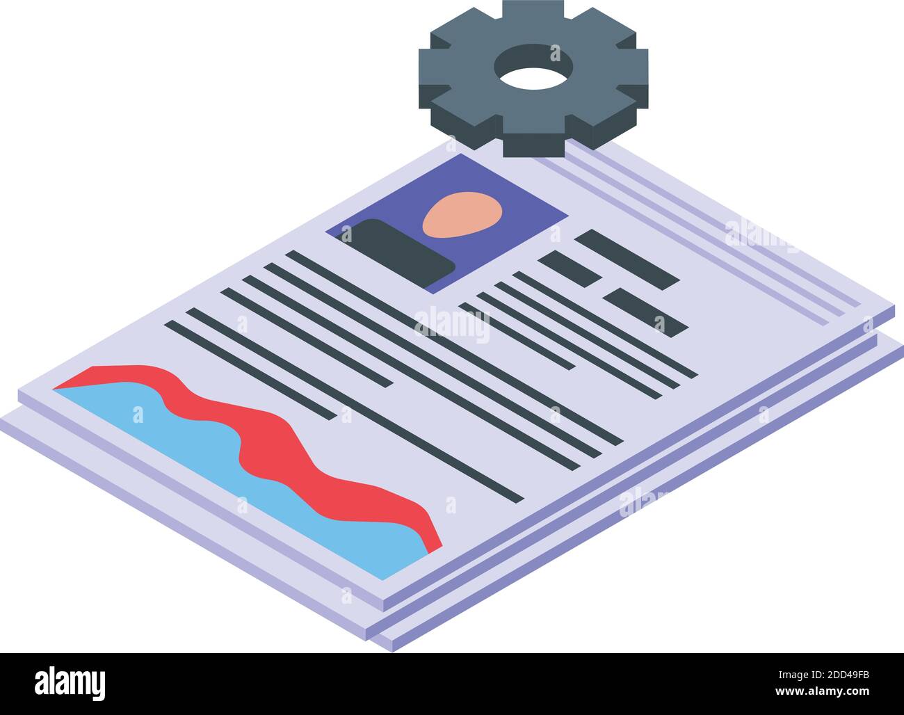 Report data person icon. Isometric of report data person vector icon ...