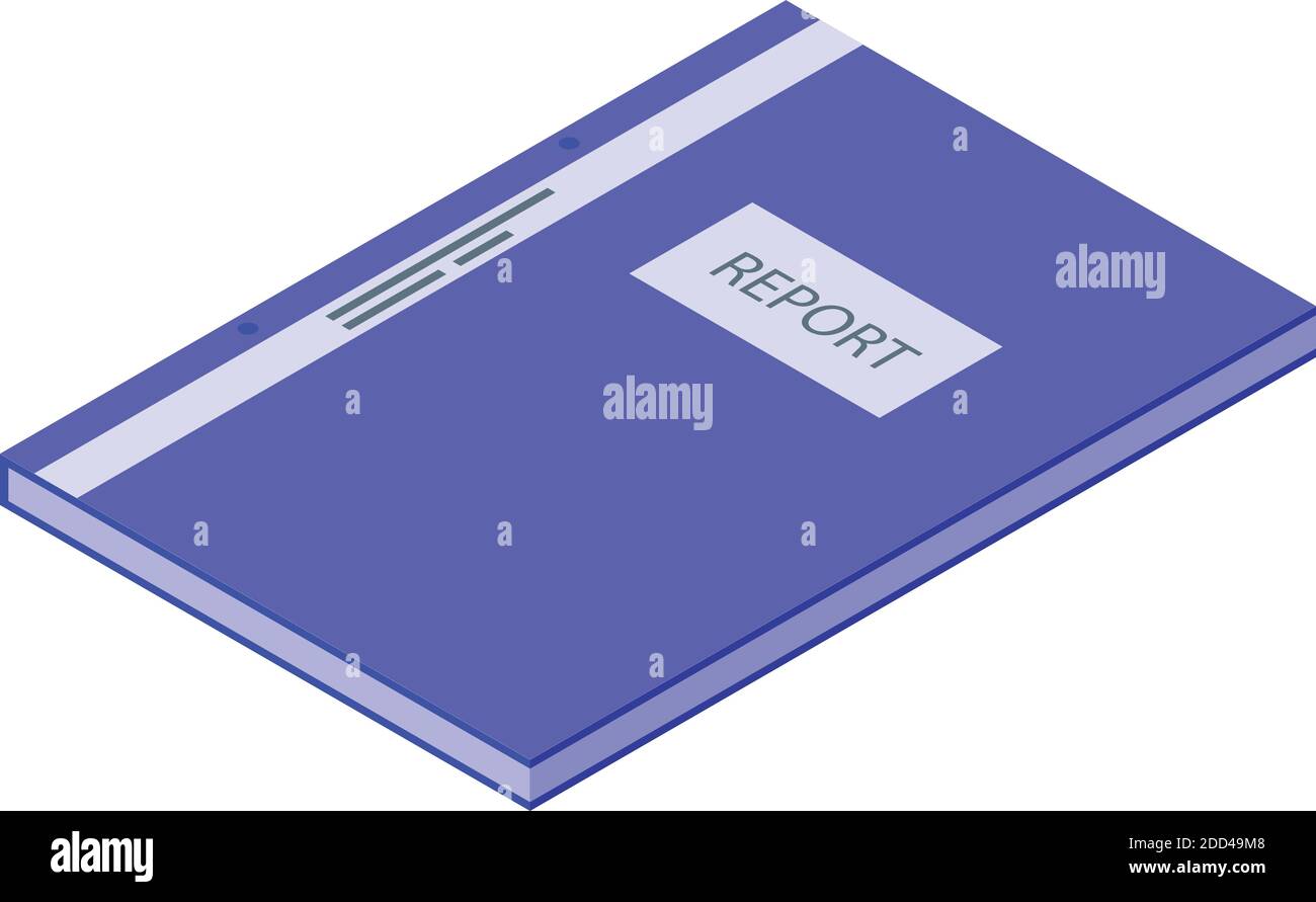 Report folder icon. Isometric of report folder vector icon for web ...
