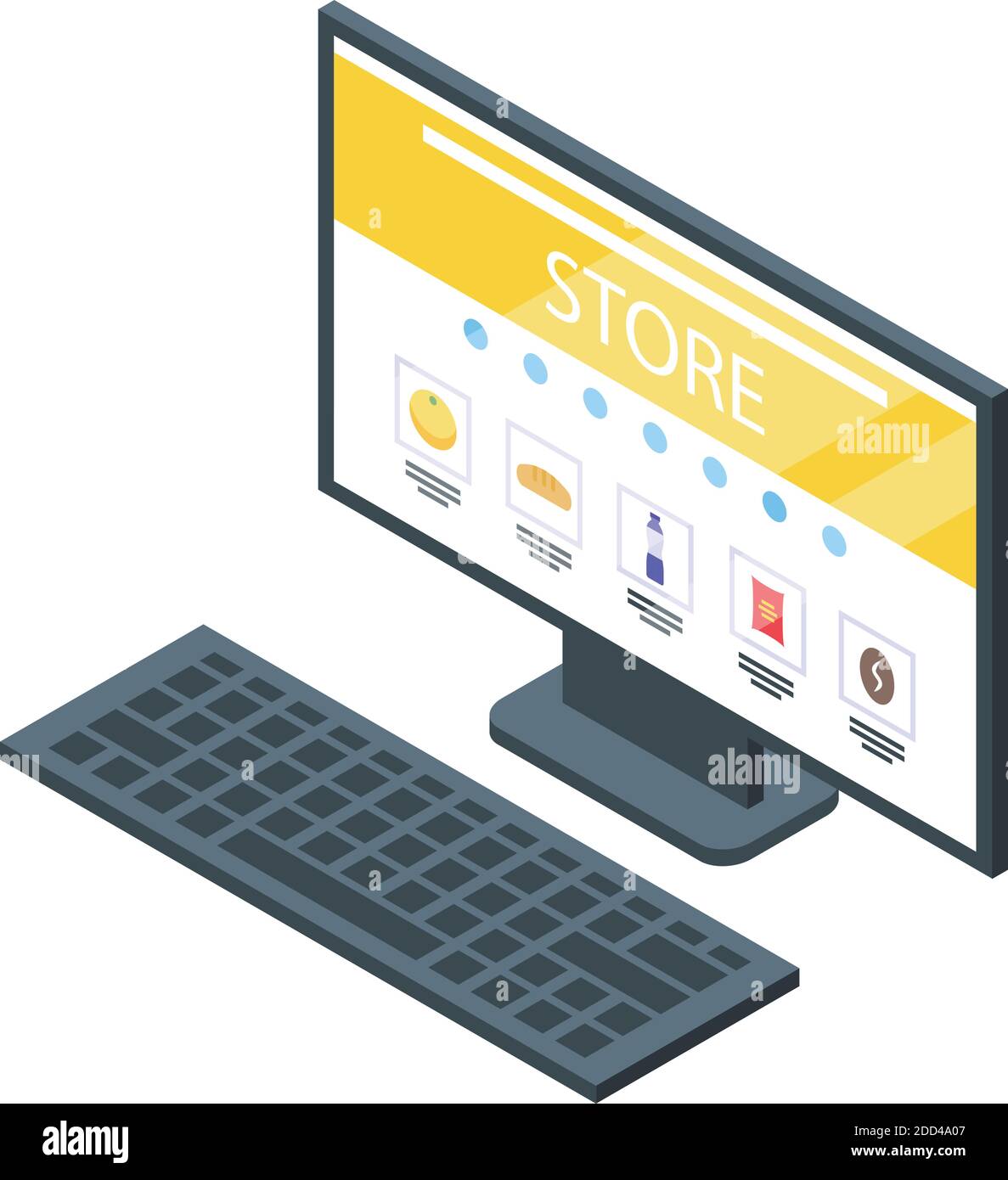 Store online shopping icon. Isometric of store online shopping vector ...