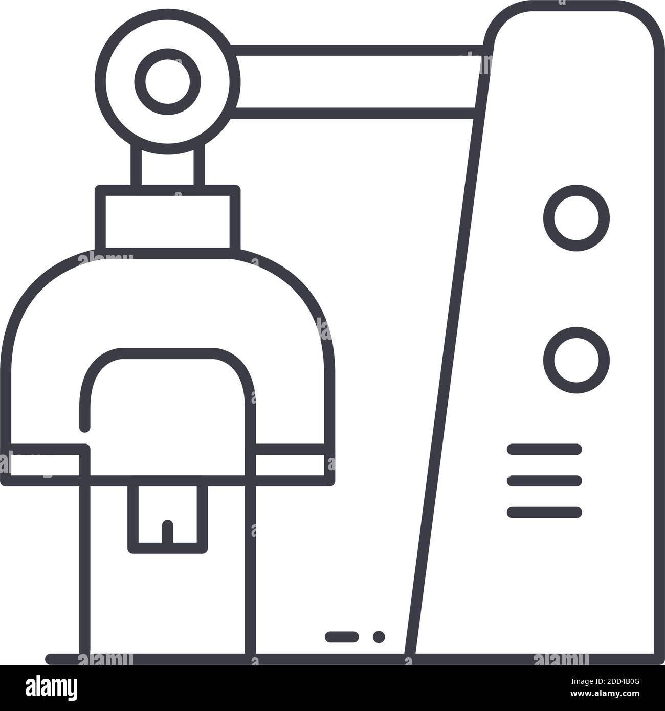 Factory automation icon, linear isolated illustration, thin line vector ...