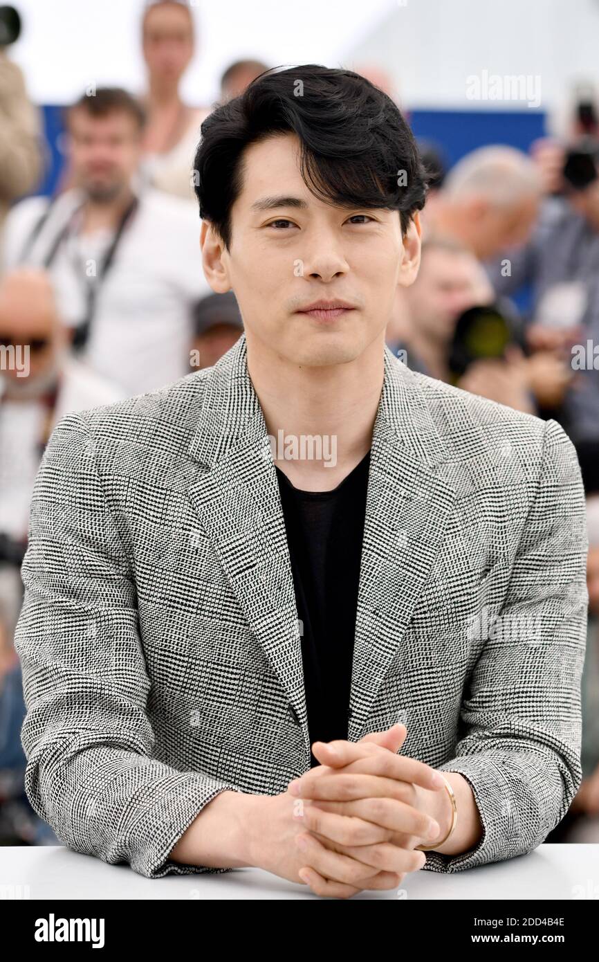 Teo Yoo posing at the Leto photocall held at the Palais des Festivals ...