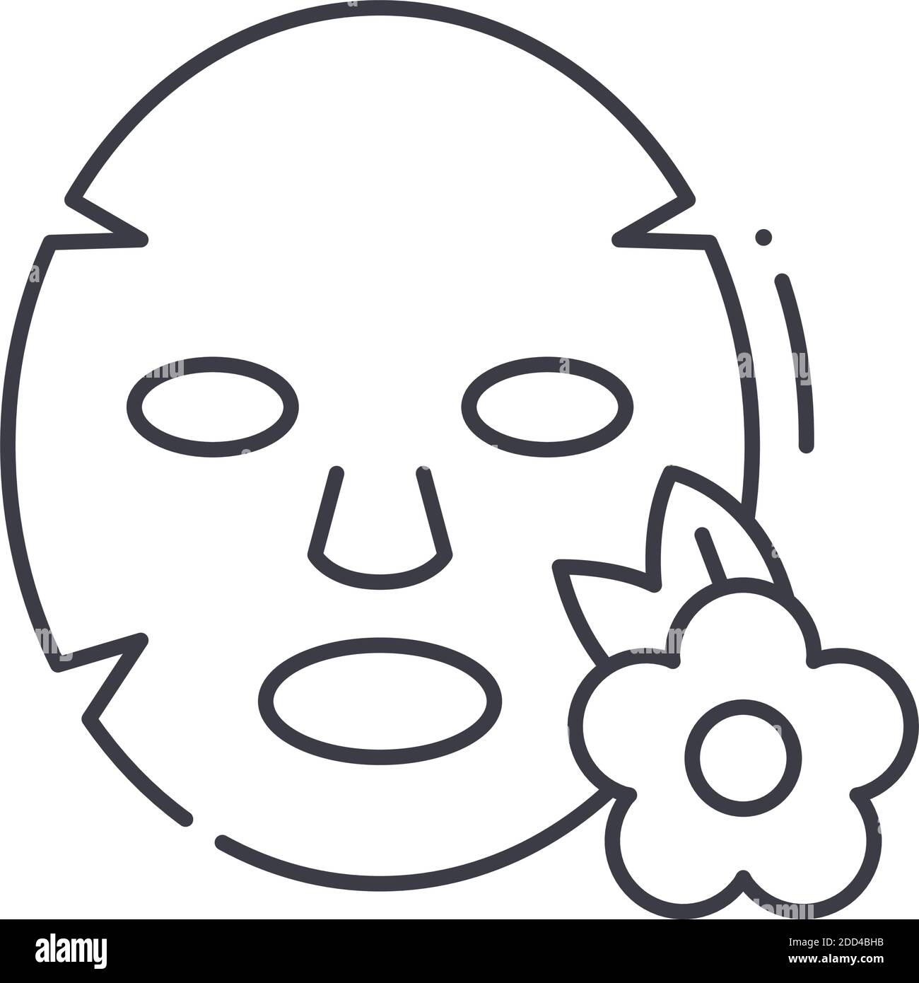 Facial mask treatment icon, linear isolated illustration, thin line ...