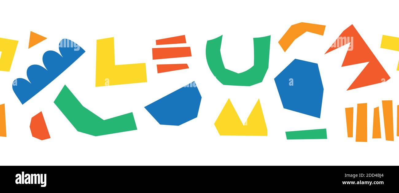 Abstract cut out shapes seamless vector border. Seamless horizontal ...