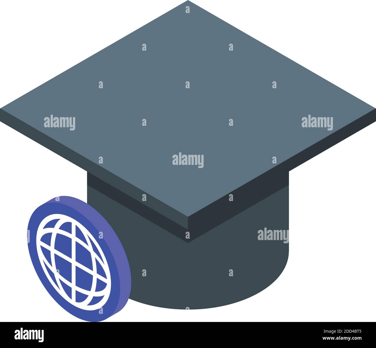 Online training graduate hat icon. Isometric of online training ...