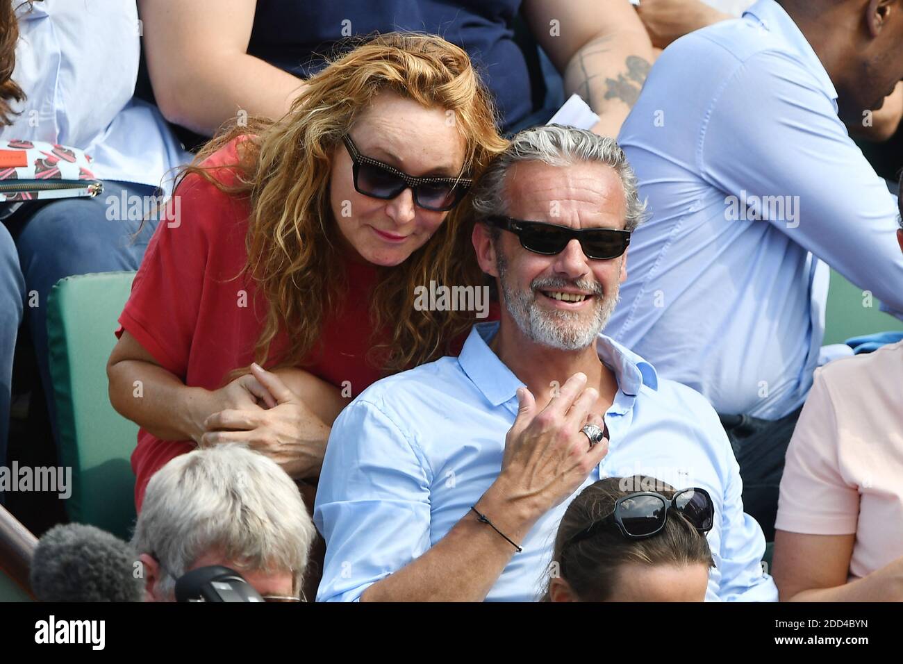 Actress Julie Ferrier and Actor David Brecourt attend the 2018 French ...
