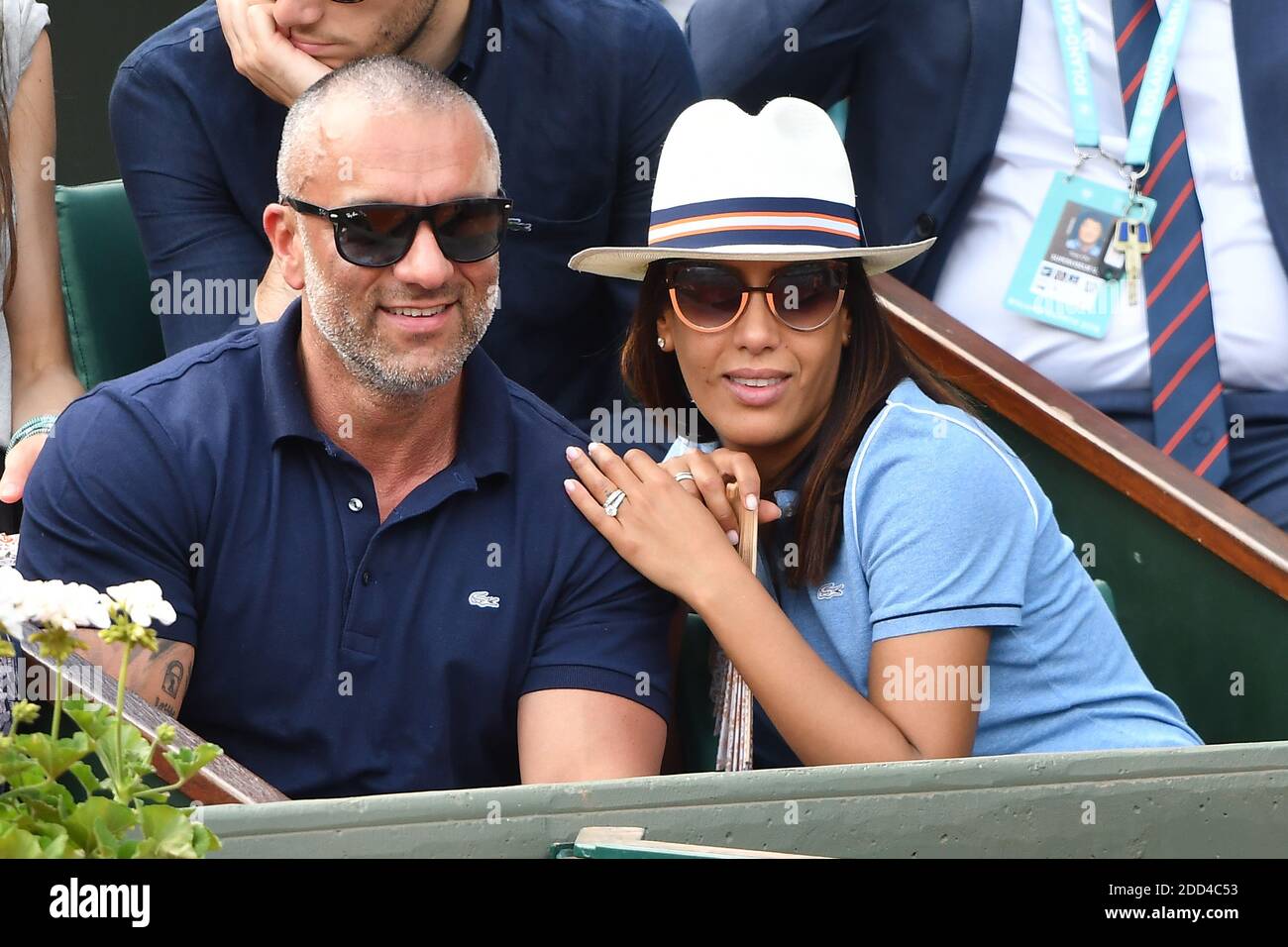 Singer Amel Bent and Patrick Antonelli attend the 2018 French Open ...