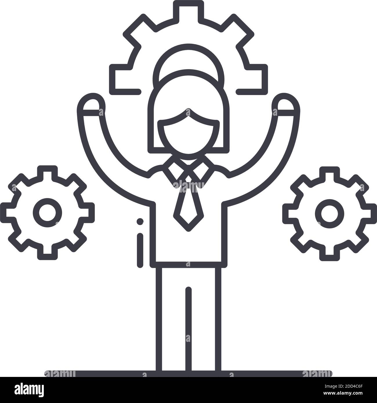 Facilitator icon, linear isolated illustration, thin line vector, web ...