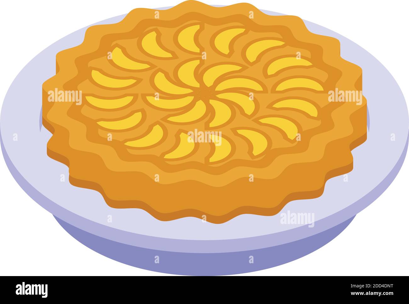 Cooked apple pie icon. Isometric of cooked apple pie vector icon for ...