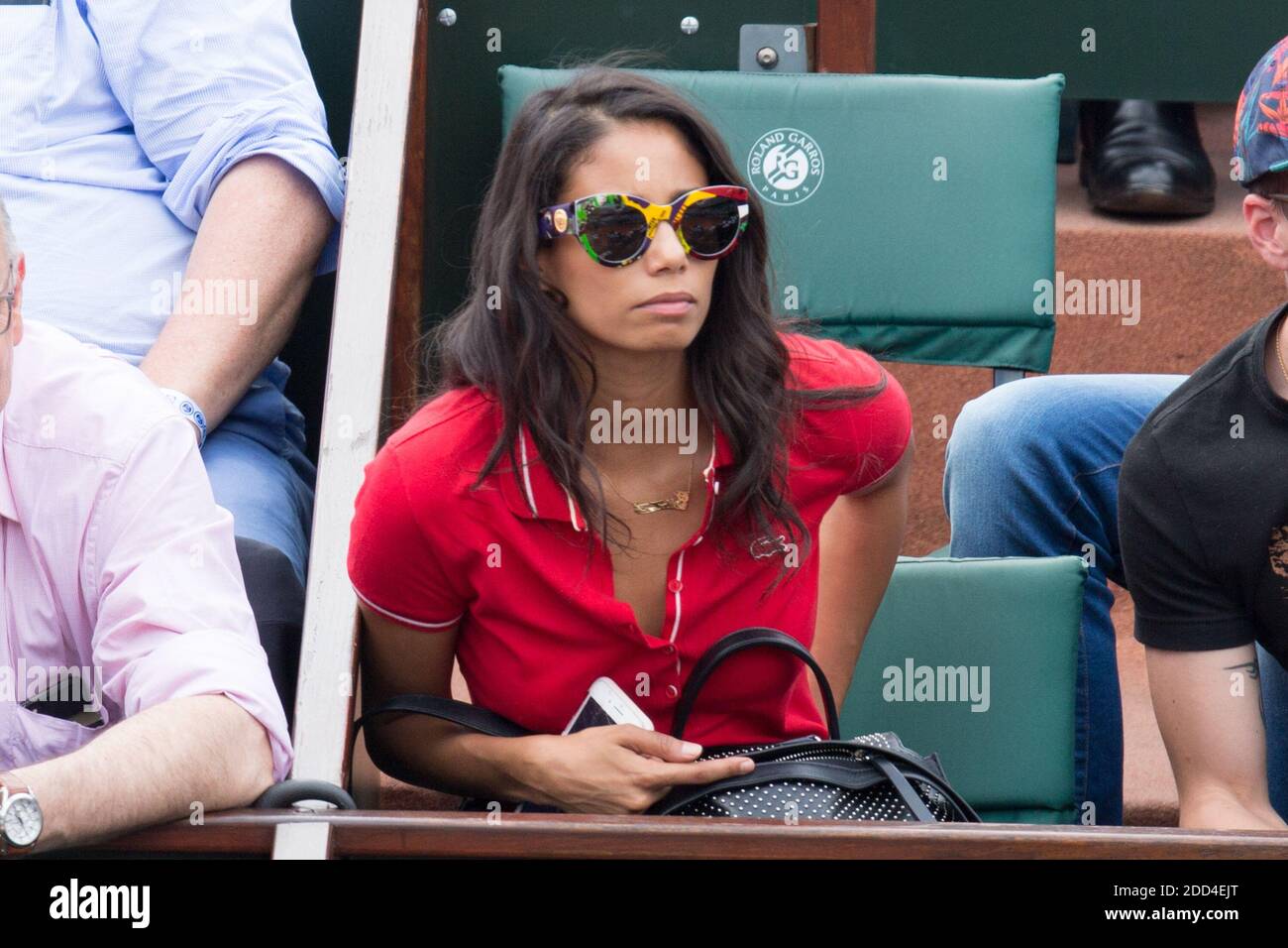 Hajiba Fahmy in stands during French Tennis Open at Roland-Garros arena ...