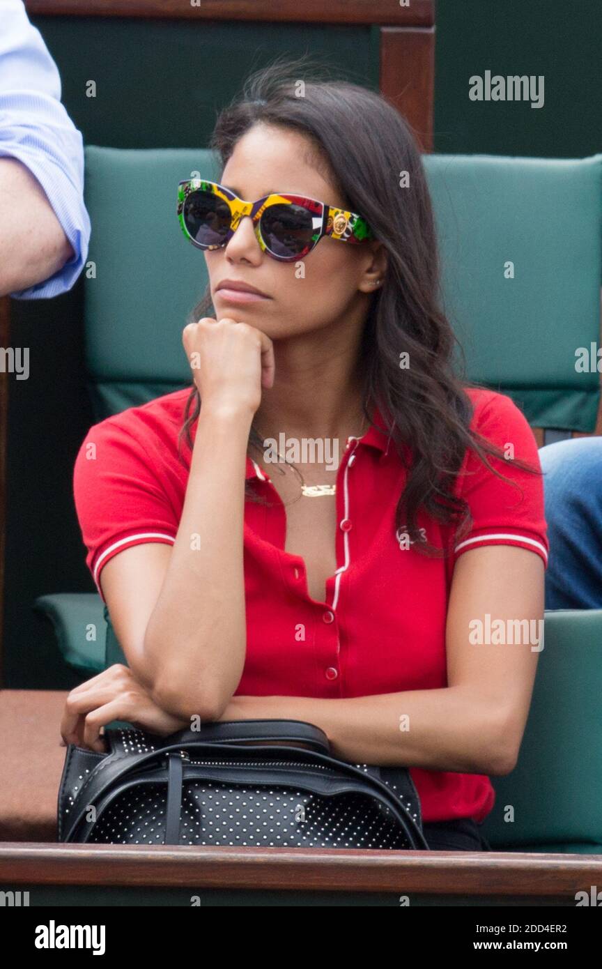 Hajiba Fahmy in stands during French Tennis Open at Roland-Garros arena ...