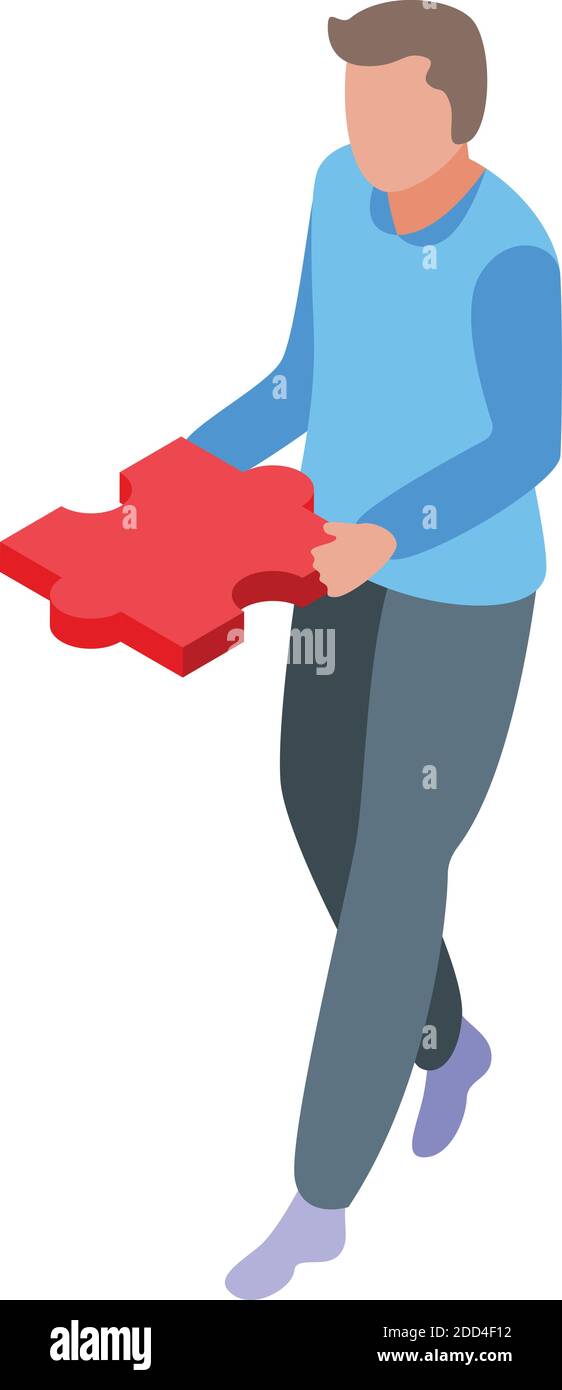 Mentor take puzzle icon. Isometric of mentor take puzzle vector icon ...