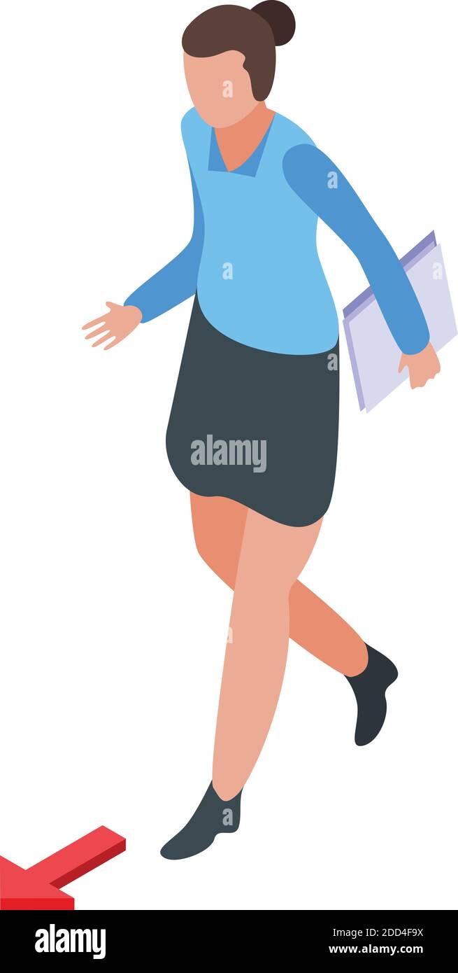 Successful business woman office icon. Isometric of successful business ...