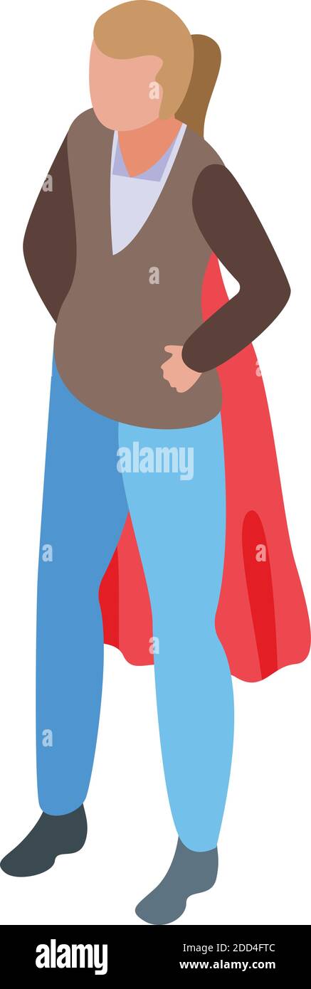 Successful business woman hero icon. Isometric of successful business ...