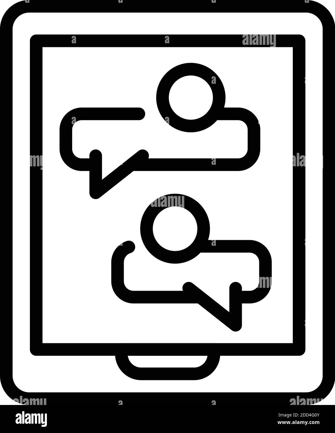 Tablet acquaintance icon. Outline tablet acquaintance vector icon for ...