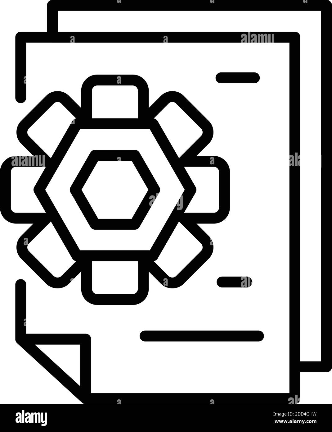 System gear report icon. Outline system gear report vector icon for web ...