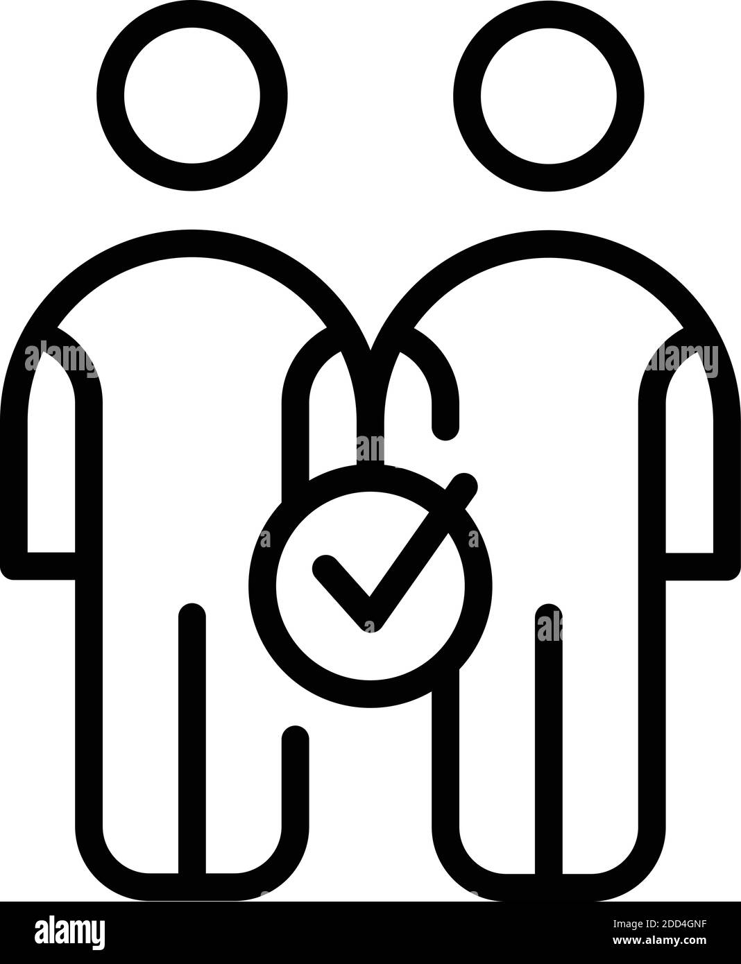 Acquaintance approved icon. Outline acquaintance approved vector icon ...