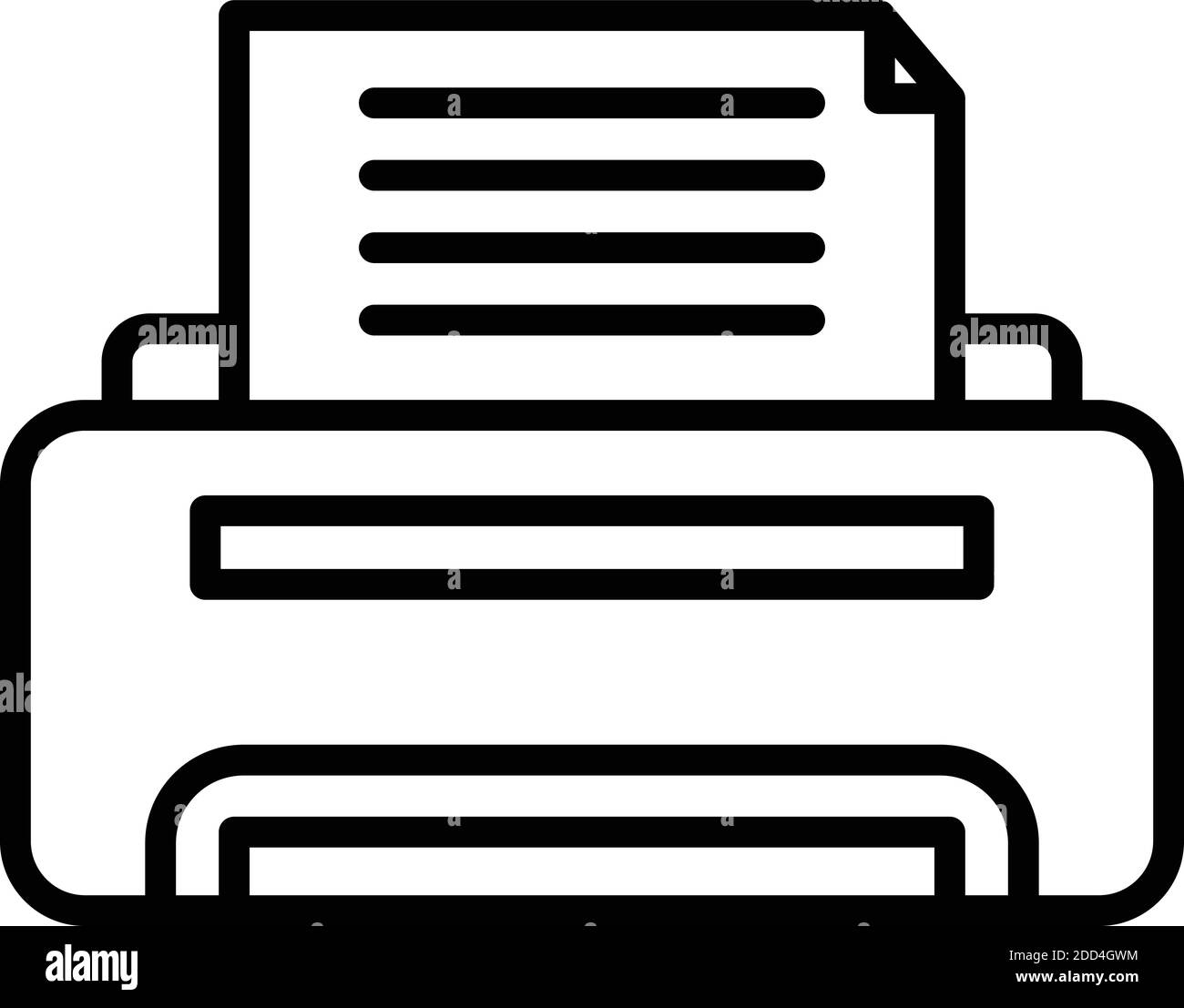 Printing report icon. Outline printing report vector icon for web ...