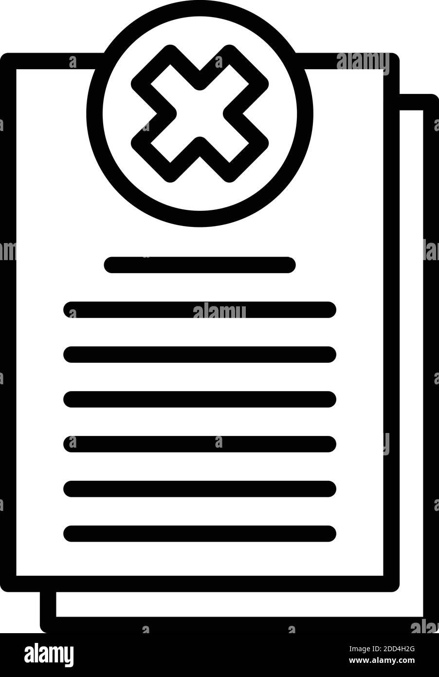 Rejected report icon. Outline rejected report vector icon for web ...