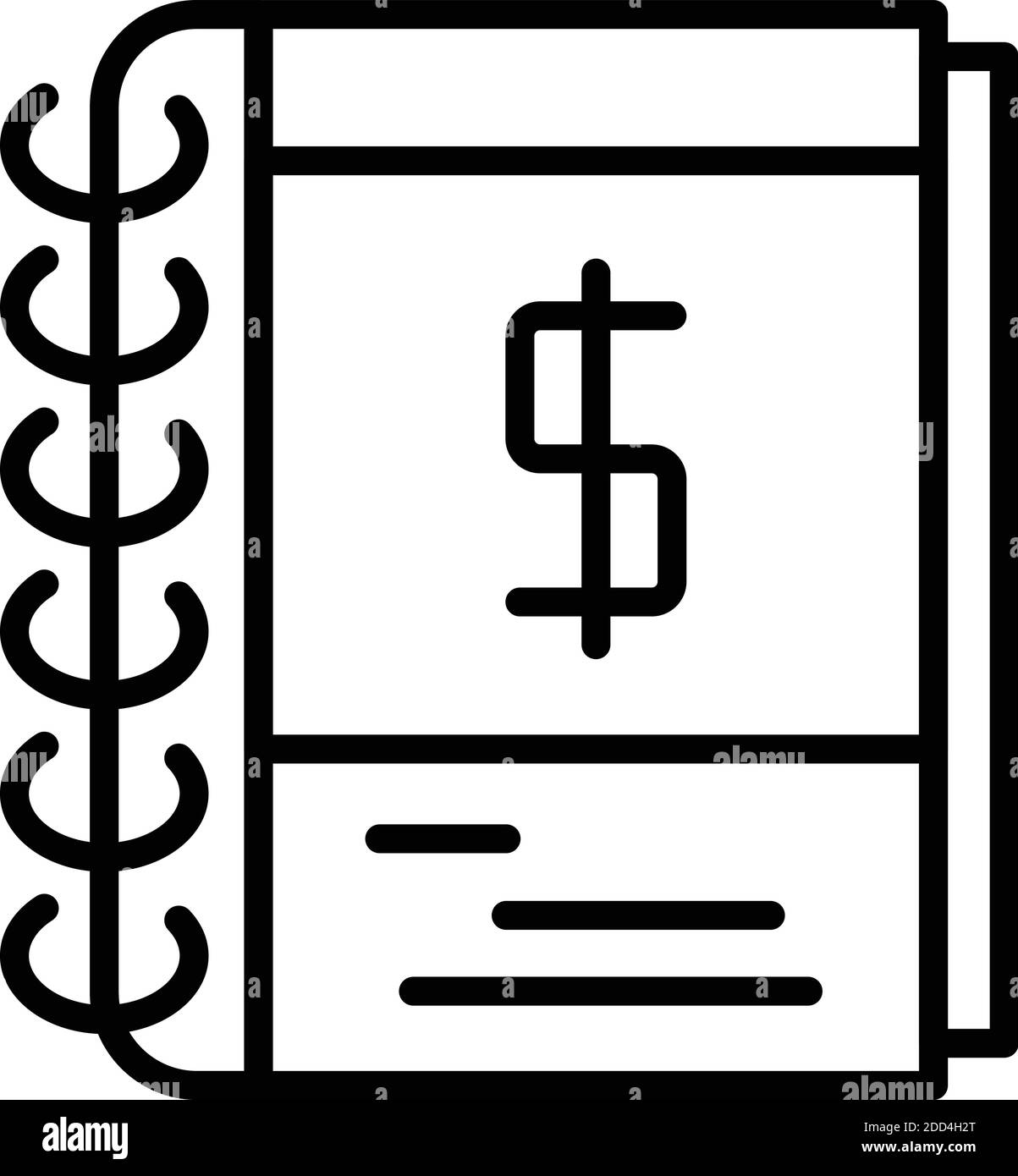Notebook money report icon. Outline notebook money report vector icon ...