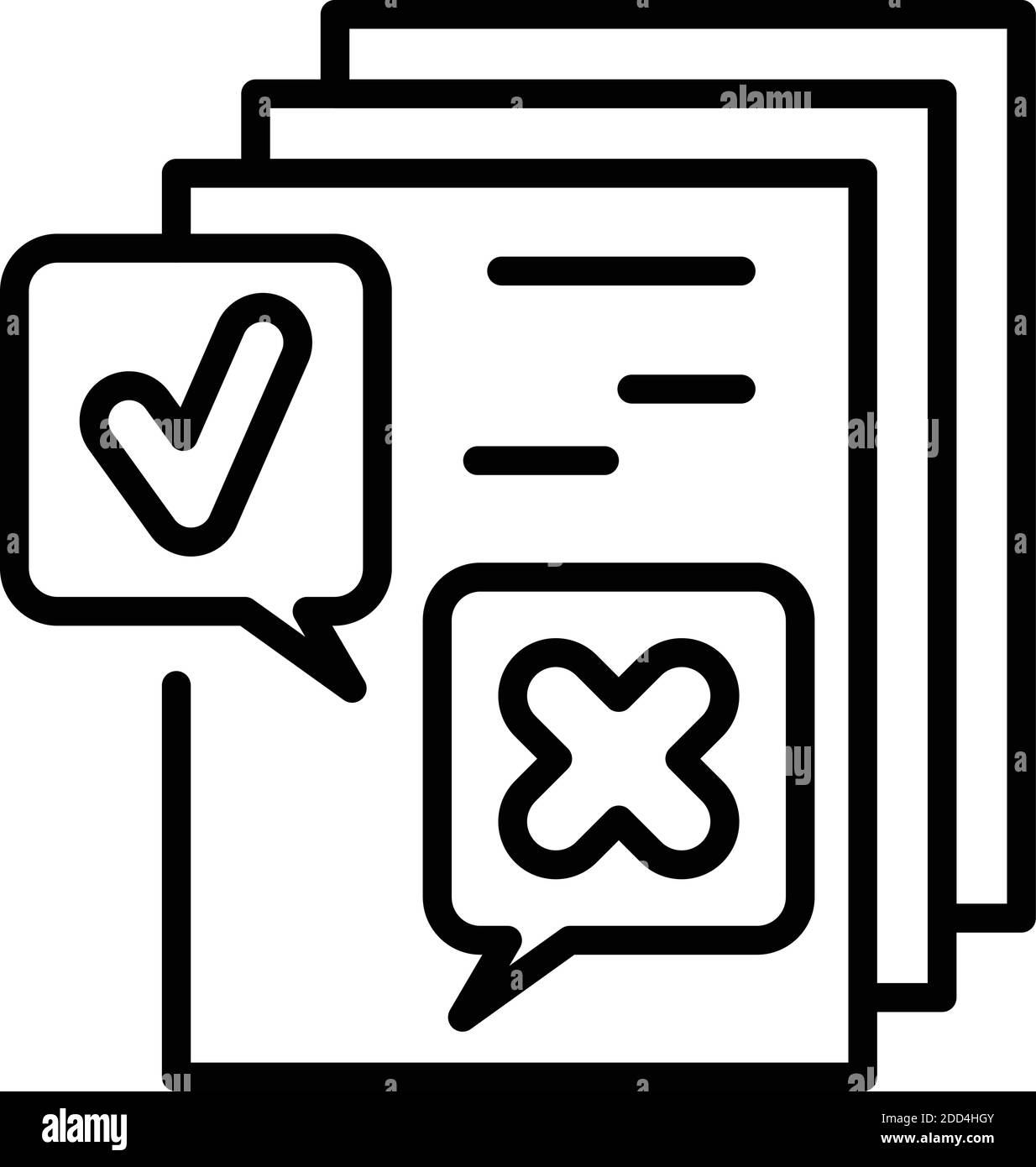 Decline paper report icon. Outline decline paper report vector icon for ...