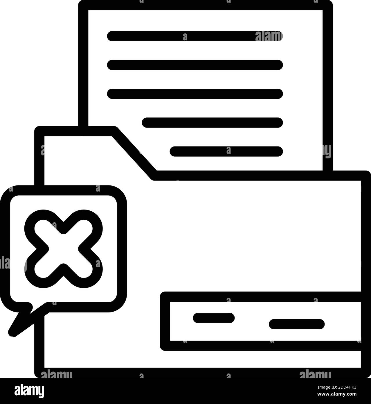 Reject folder report icon. Outline reject folder report vector icon for ...