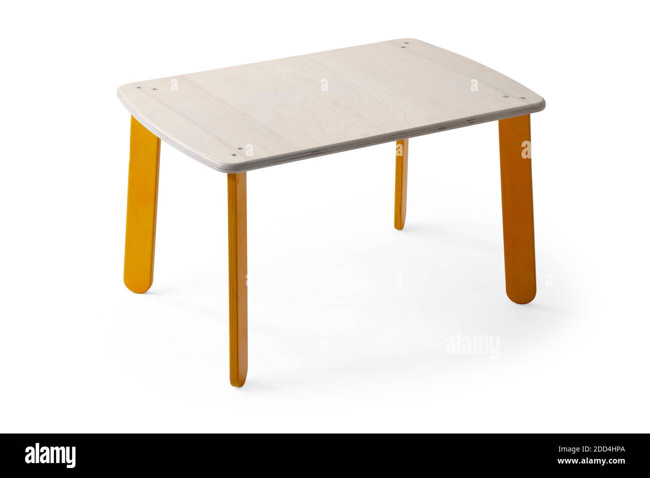 Baby wooden table isolated on white background Stock Photo - Alamy