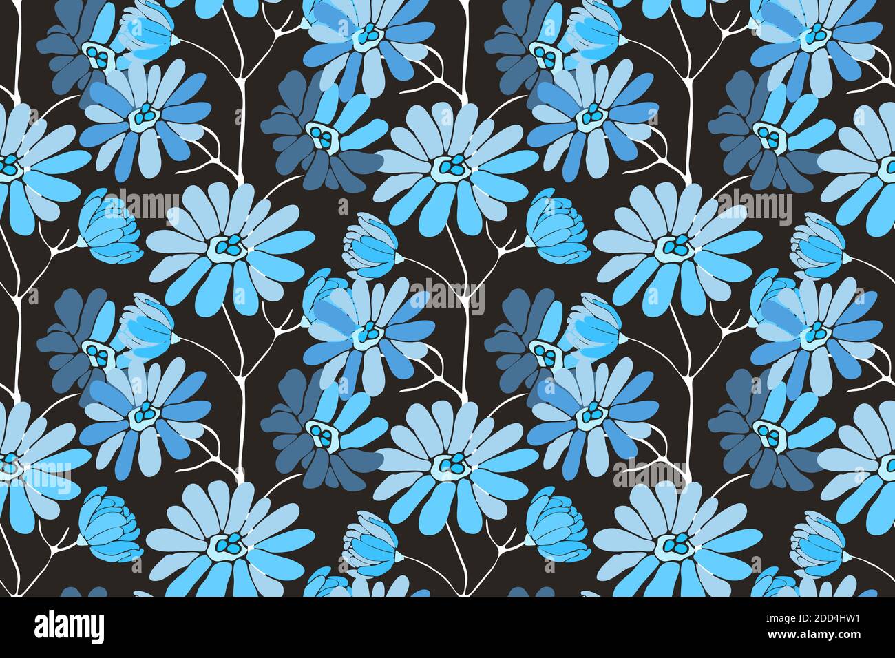 Vector floral seamless pattern. Delicate flower background Stock Vector ...