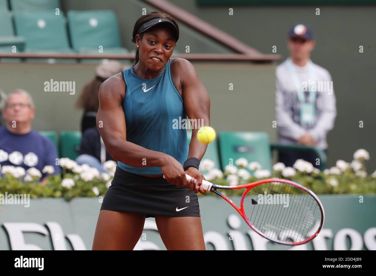 USA's Sloane Stephens playing in the 1/4 of finals of the French Tennis ...