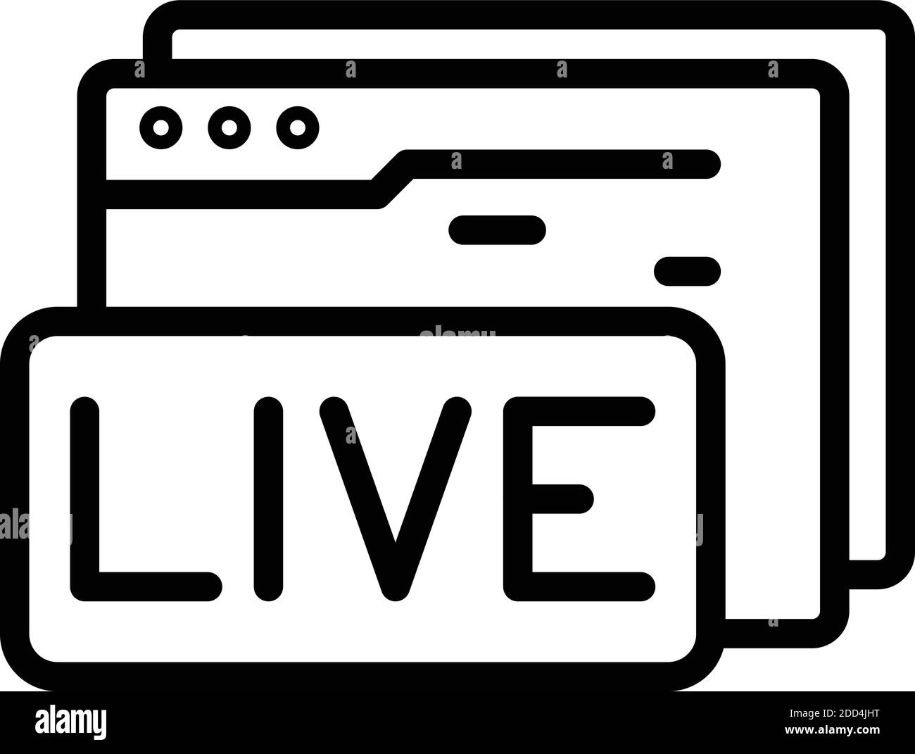 Live web page reportage icon. Outline live web page reportage vector ...
