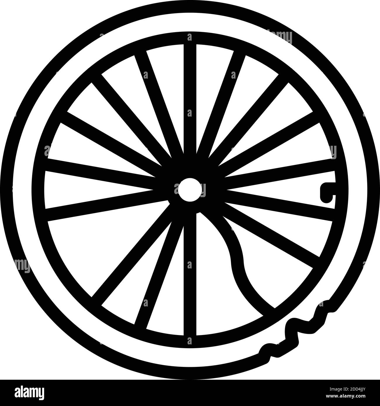 Bicycle repair broken wheel icon. Outline bicycle repair broken wheel ...