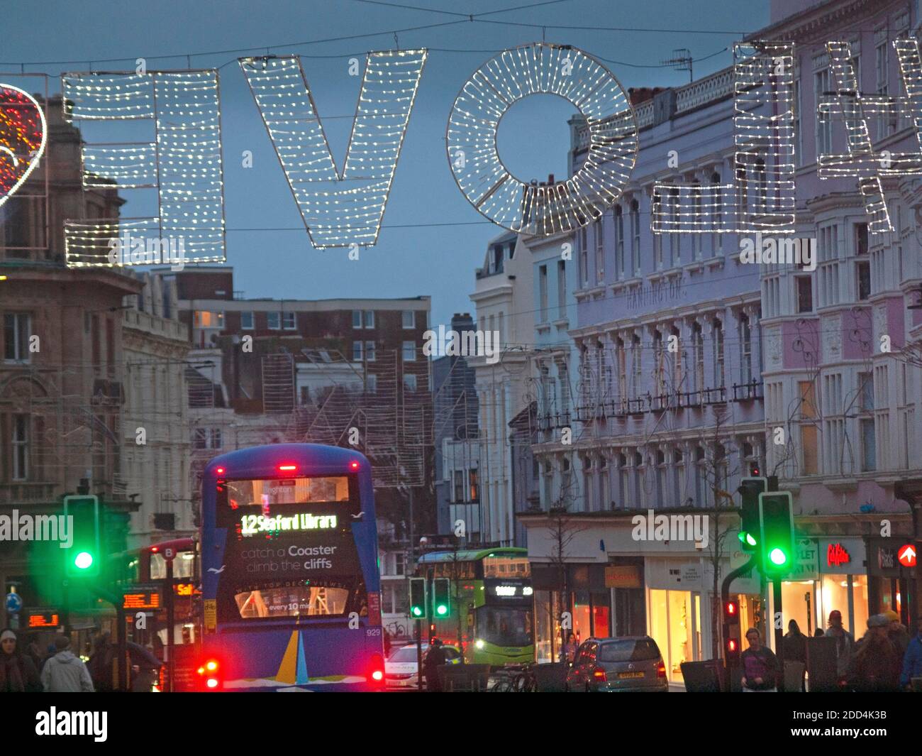 The Christmas lights in central Brighton Stock Photo - Alamy