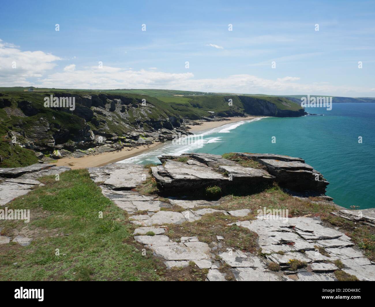 Hole Beach and Trebarwith Strand, seen from Penhallic Point, Tintagel ...