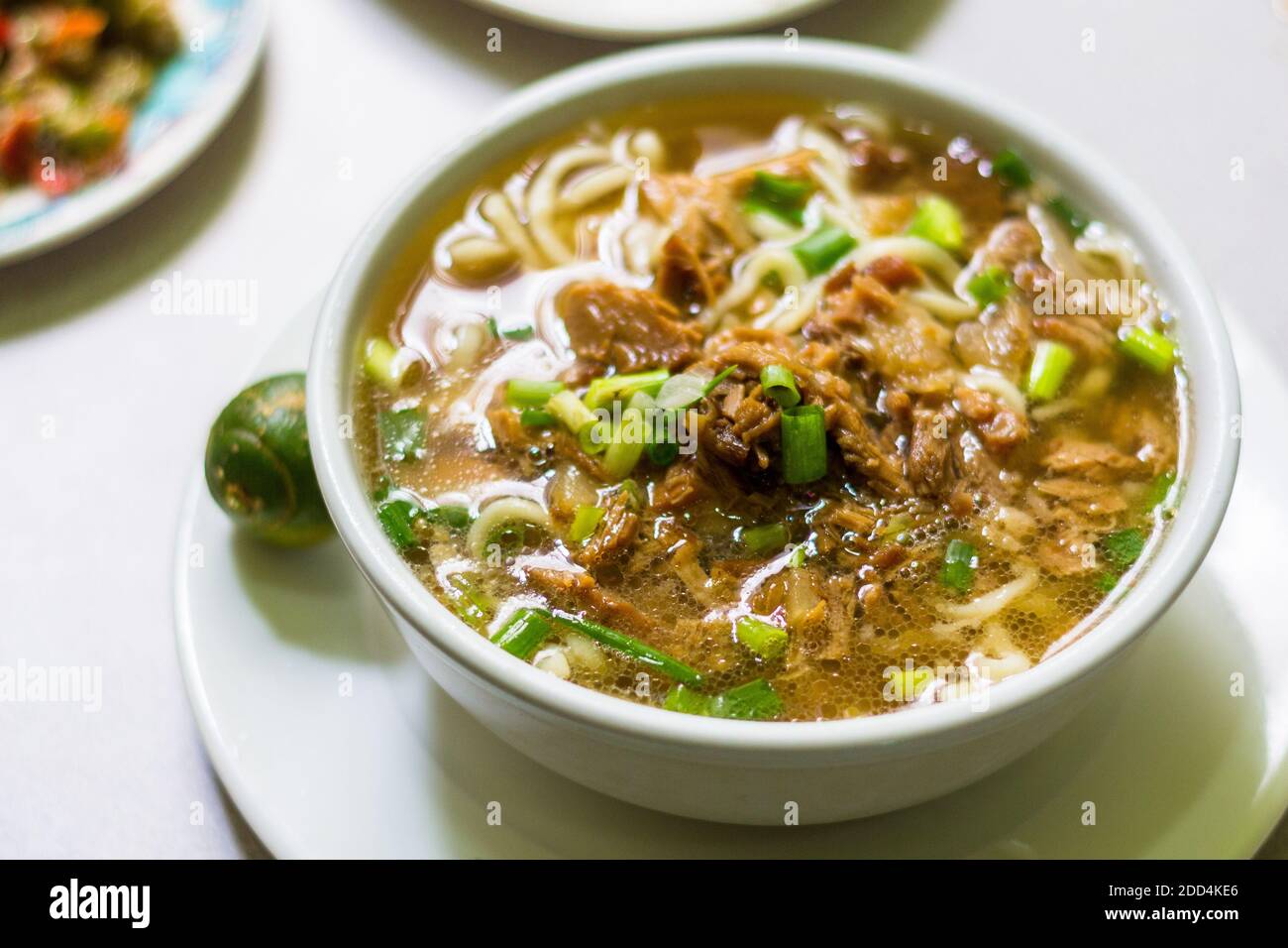 Filipino noodle soup called mami at a local restaurant in Bicol ...