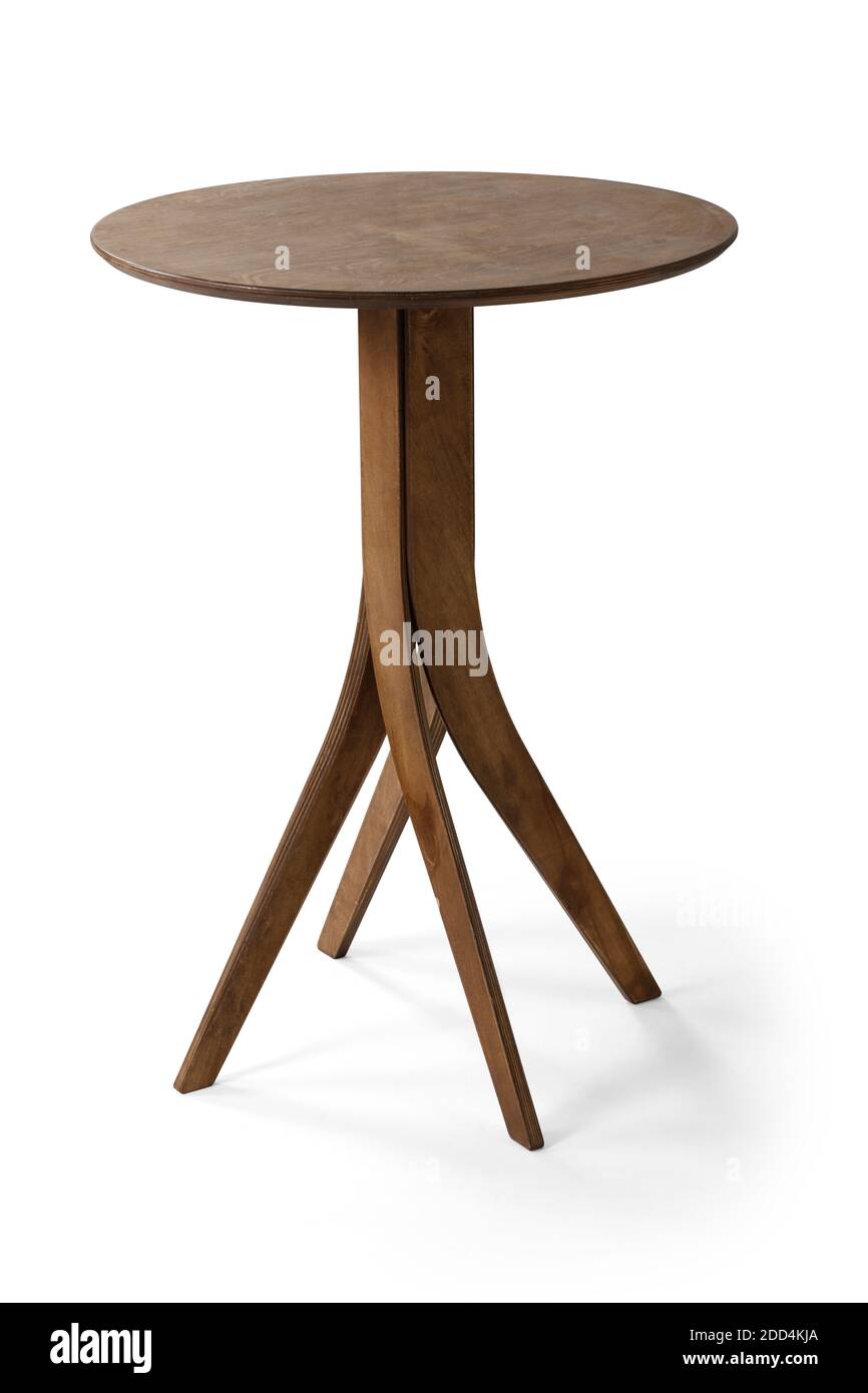 Wooden round table isolated on white background. Modern dining table ...