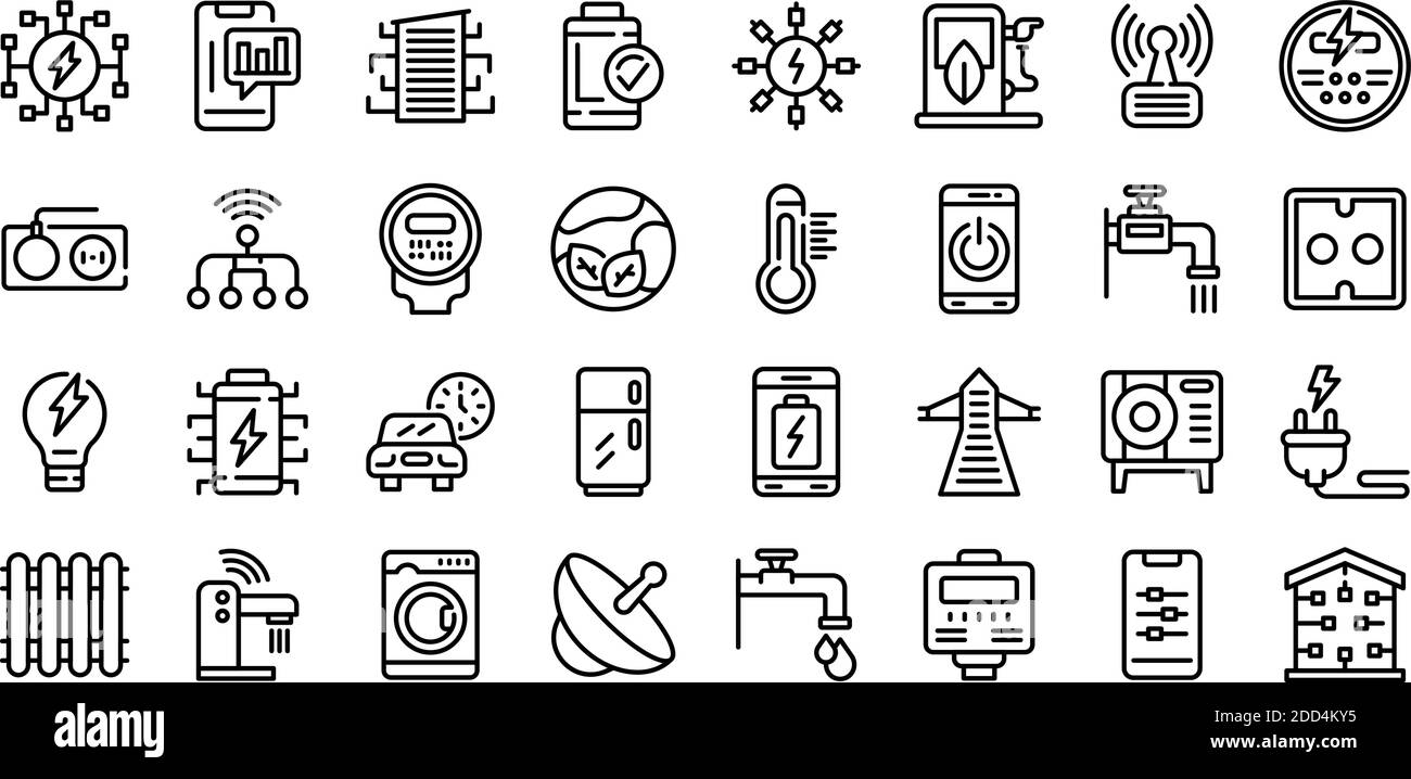 Smart consumption icons set. Outline set of smart consumption vector ...