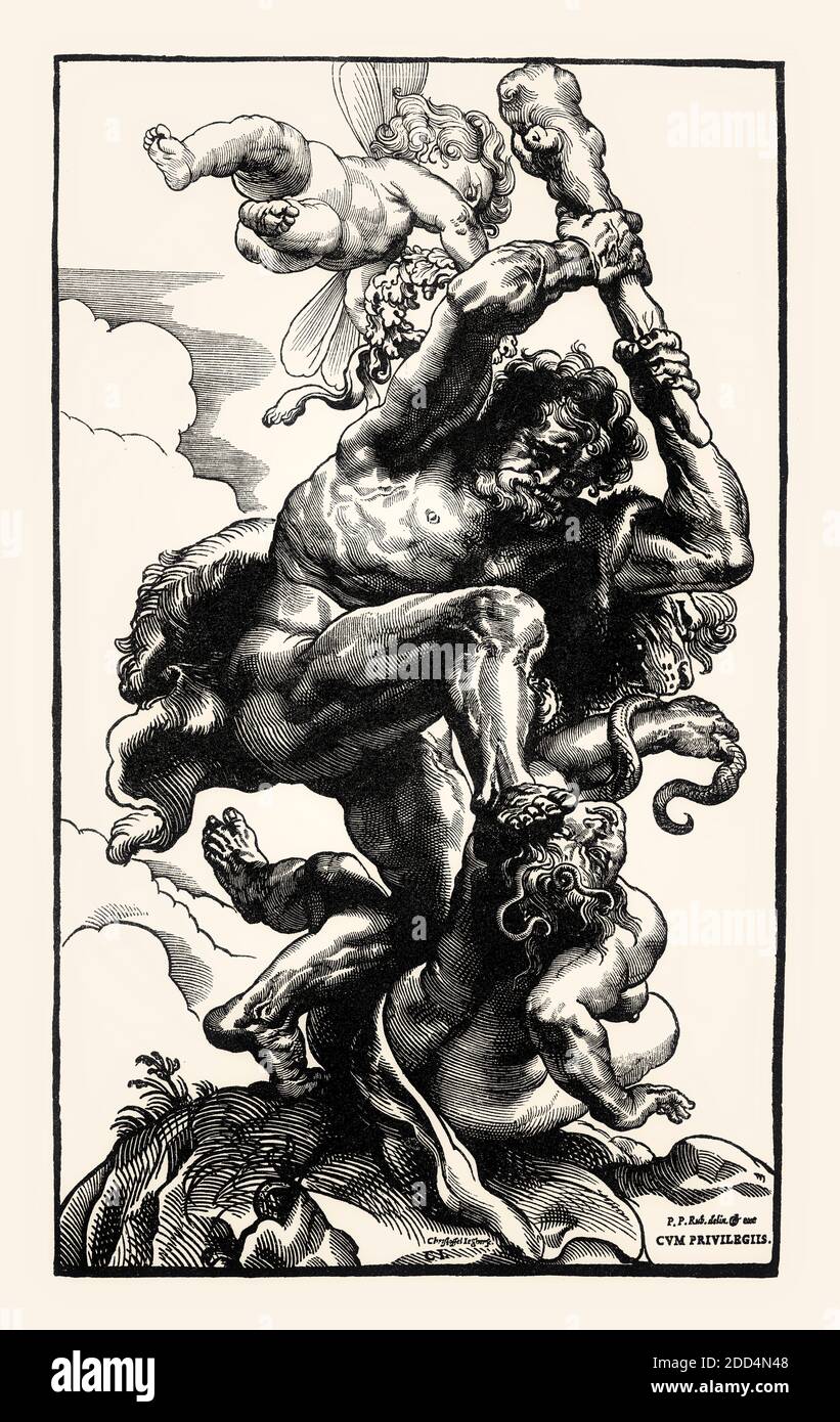 Hercules Slaying Envy, Christoffel Jegher after Rubens, 17th century ...
