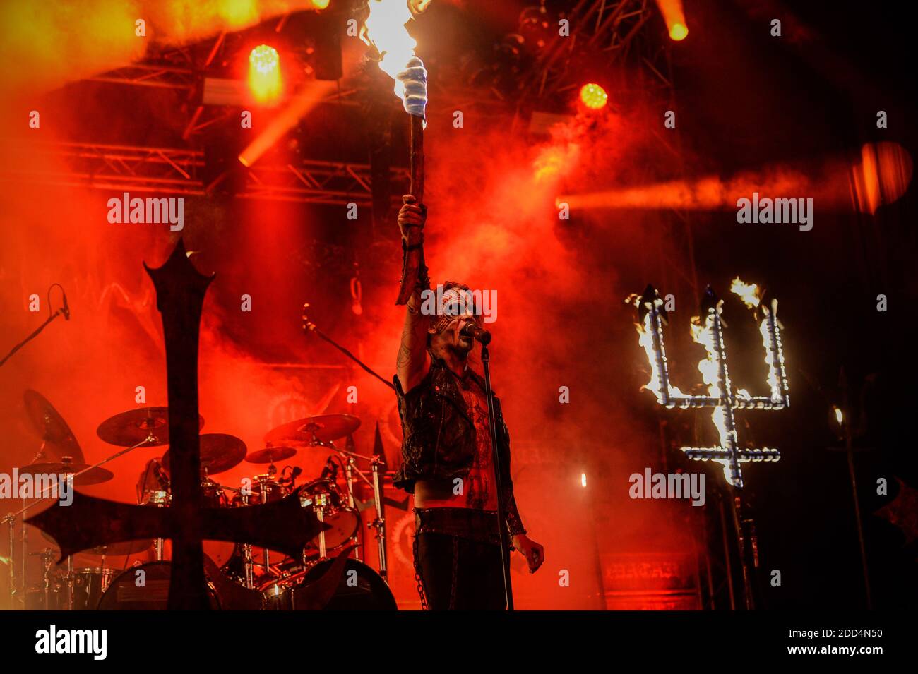 Swedish satanic band Watain performing live on stage during Wacken Open ...