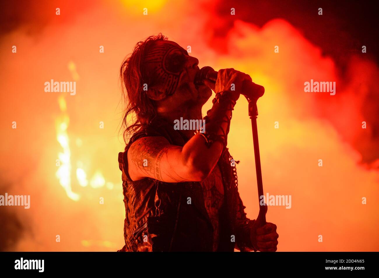 Swedish satanic band Watain performing live on stage during Wacken Open ...