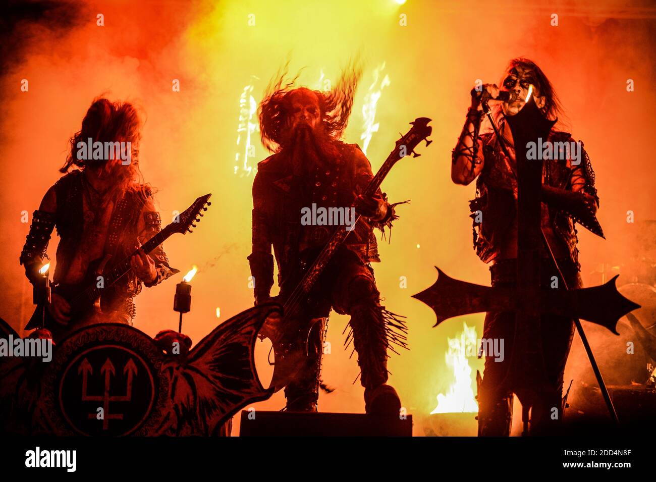 Swedish satanic band Watain performing live on stage during Wacken Open ...